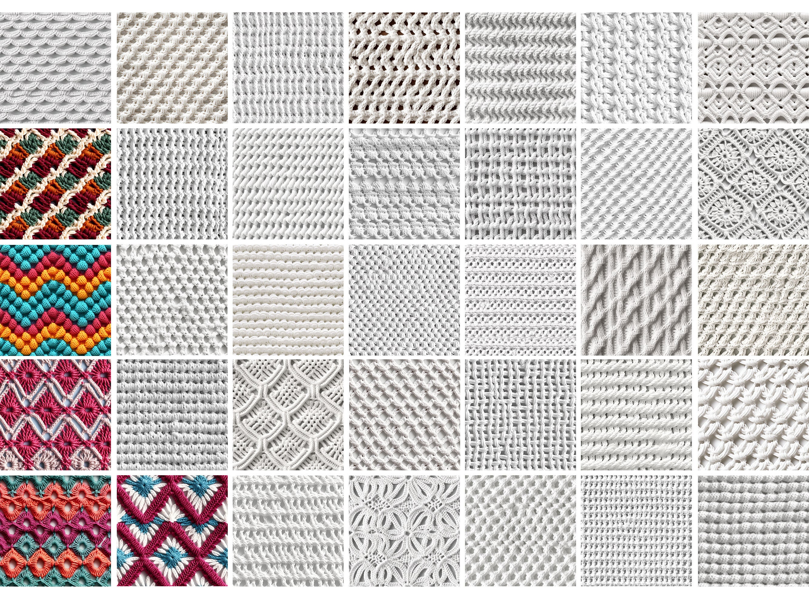 100 Crochet Textures for Procreate, Crochet Fabric Brushes, Digital ...