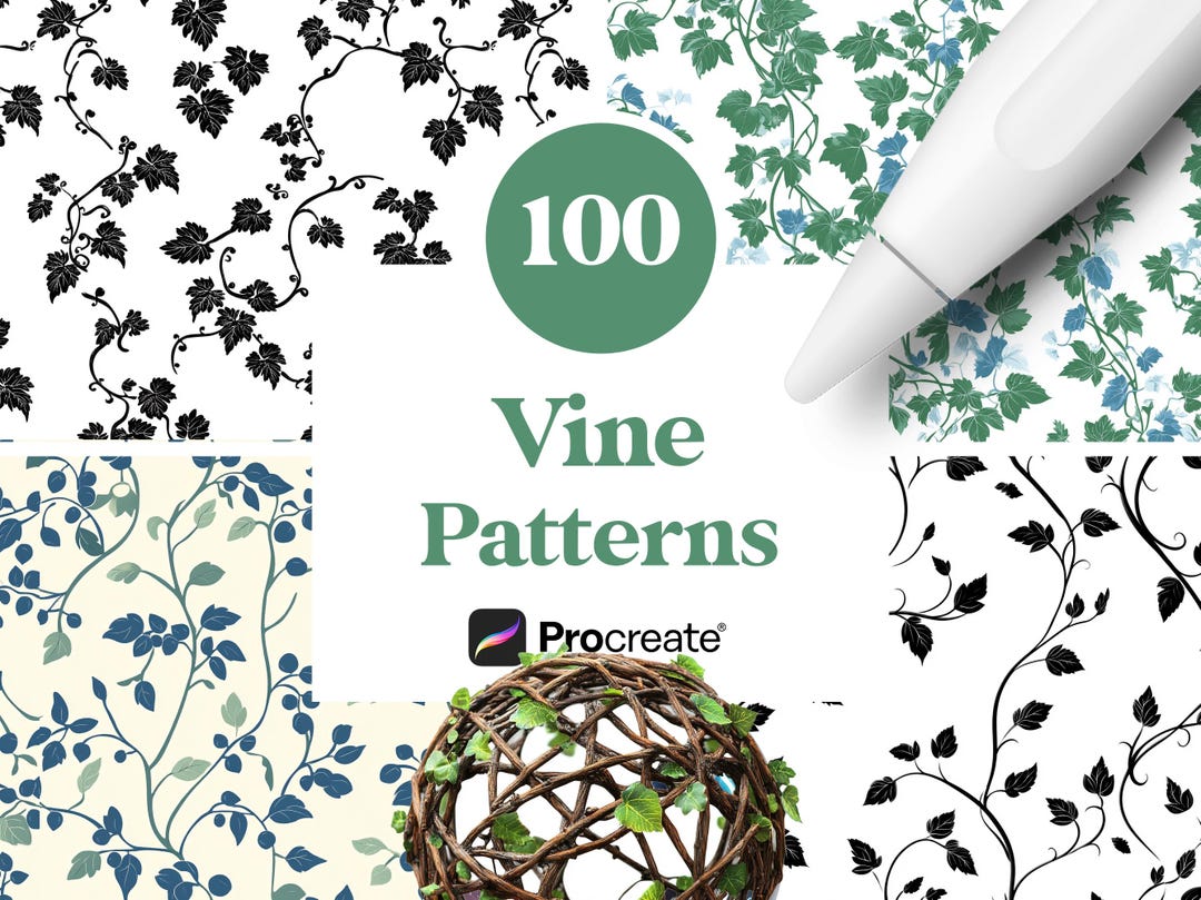 100 Vine Pattern Brushes for Procreate (digital Download) - Etsy