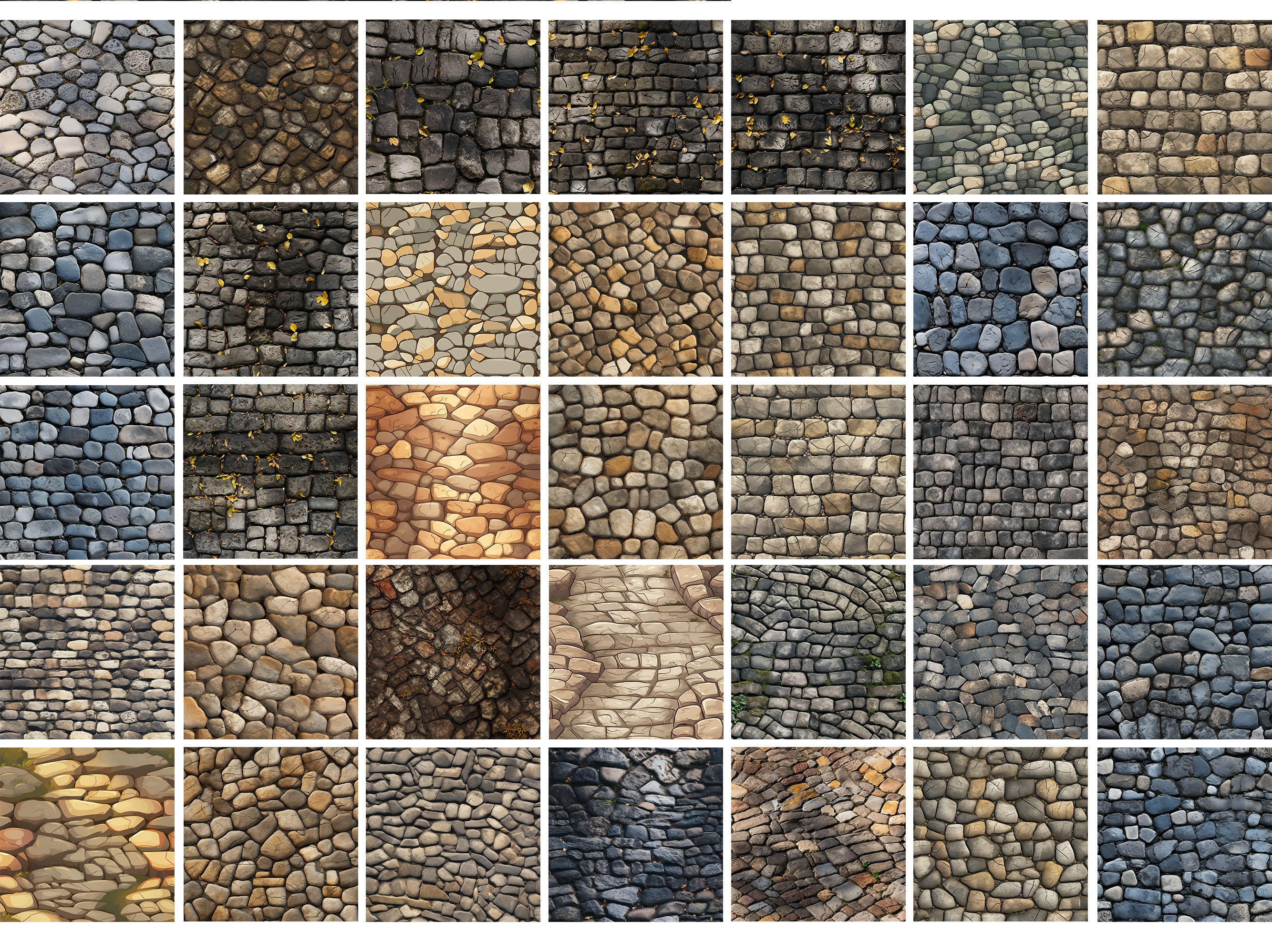 100 Cobblestone Procreate Textures, Seamless Stone Patterns, Digital Download - Etsy