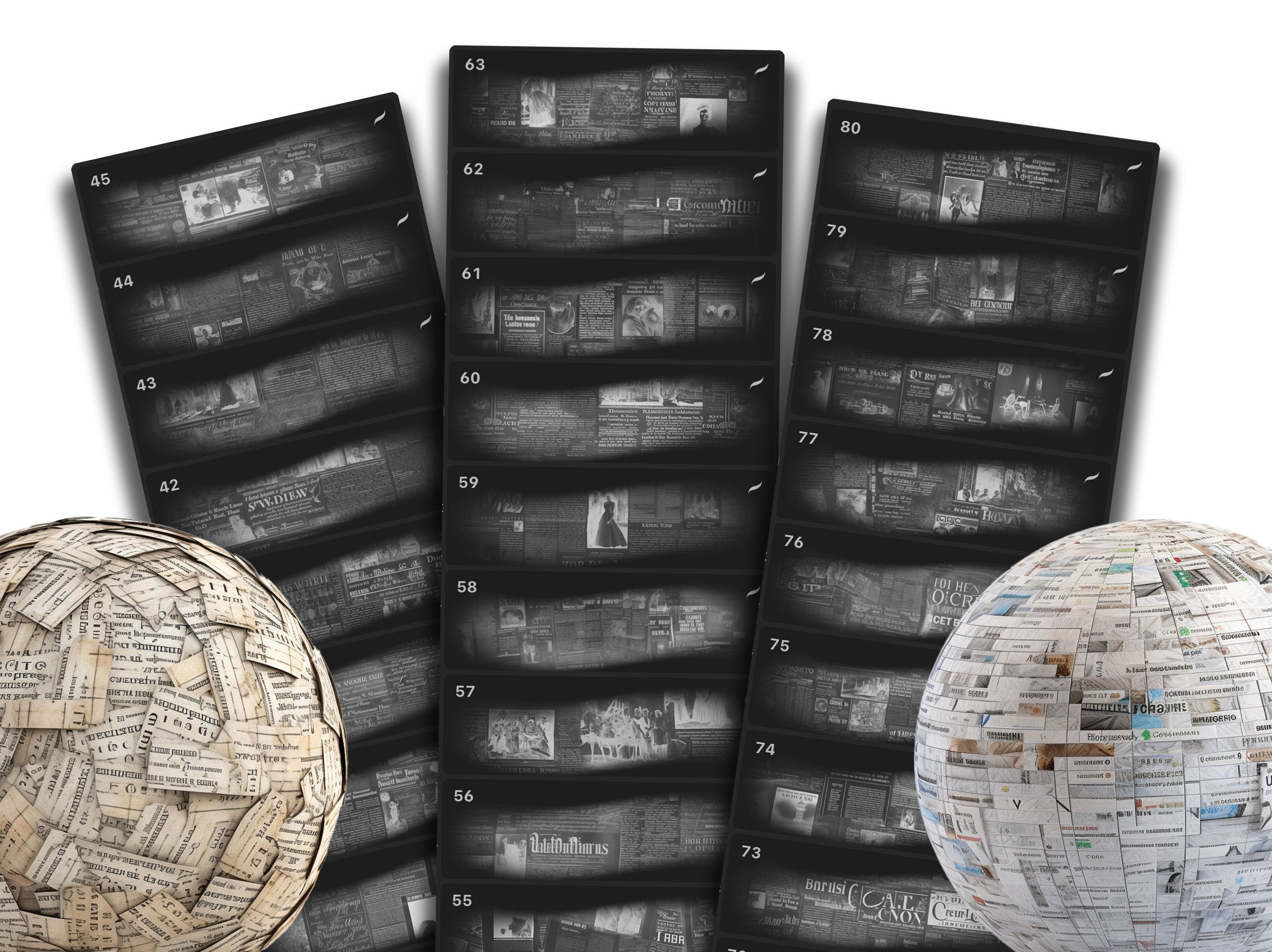 100 Old Newspaper Patterns for Procreate, Not Readable Vintage ...