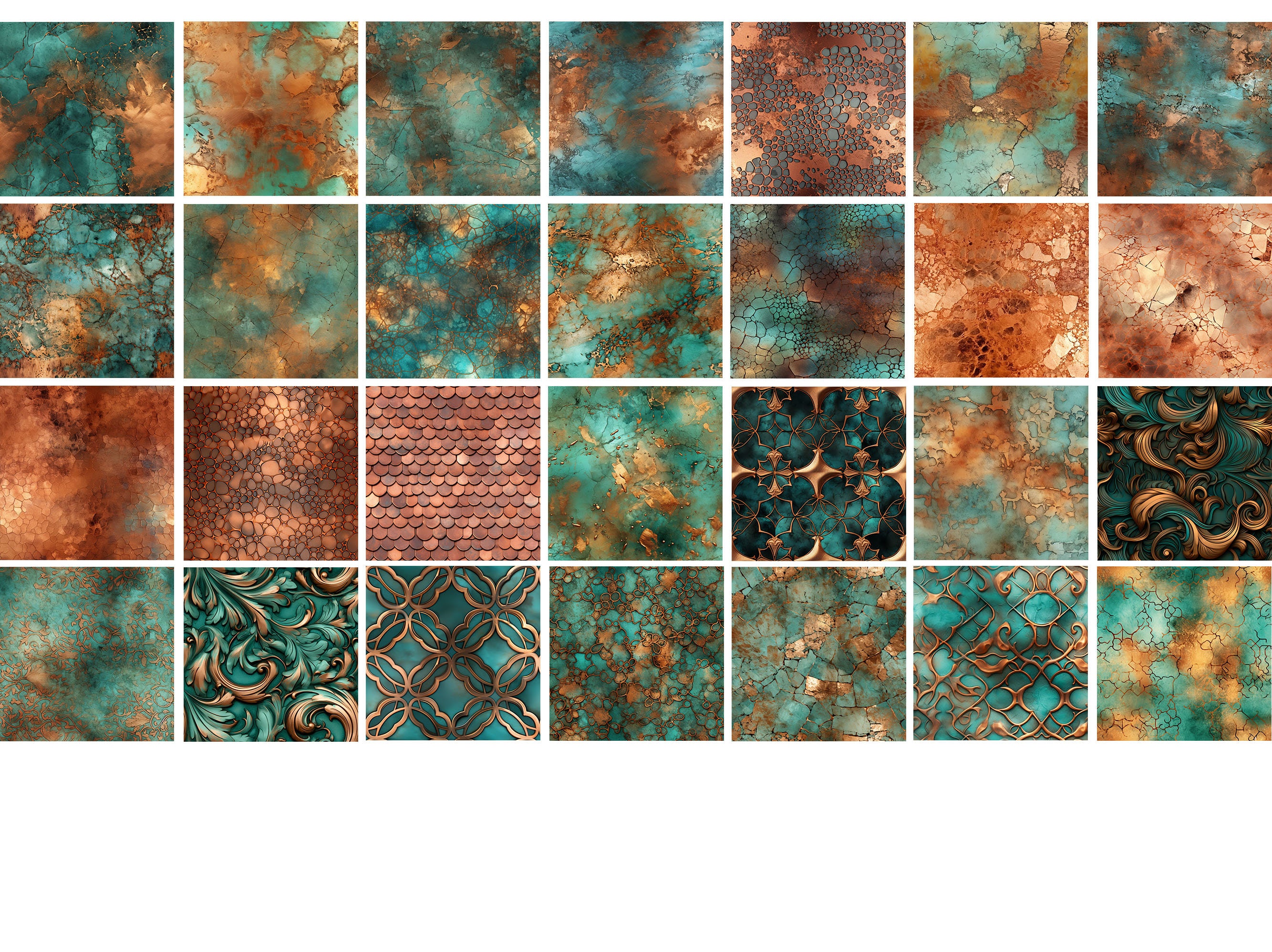110 Copper Patina Textures for Procreate, Seamless Patterns - Etsy