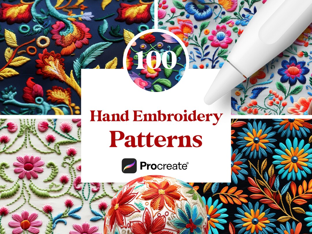 100 Hand Embroidery Textures, Digital Download - Etsy