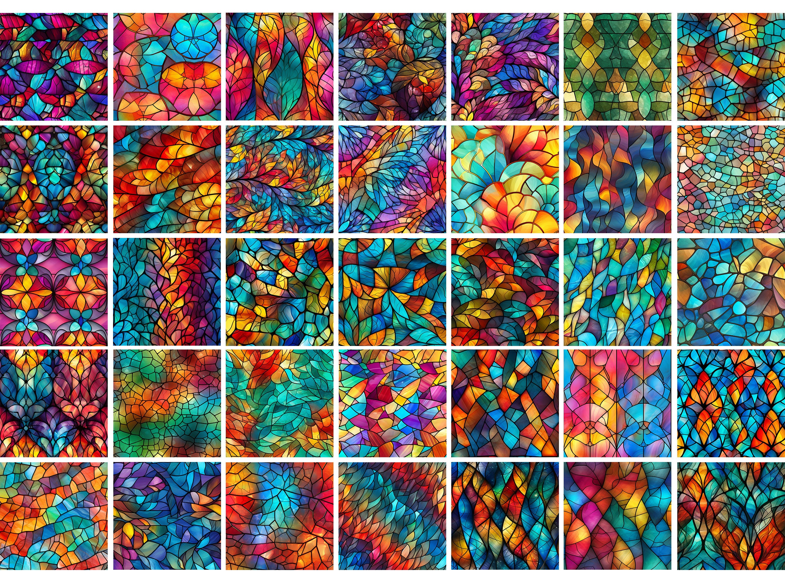 100 Procreate Stained Glass Textures, Mono Color Glass Mosaic for ...