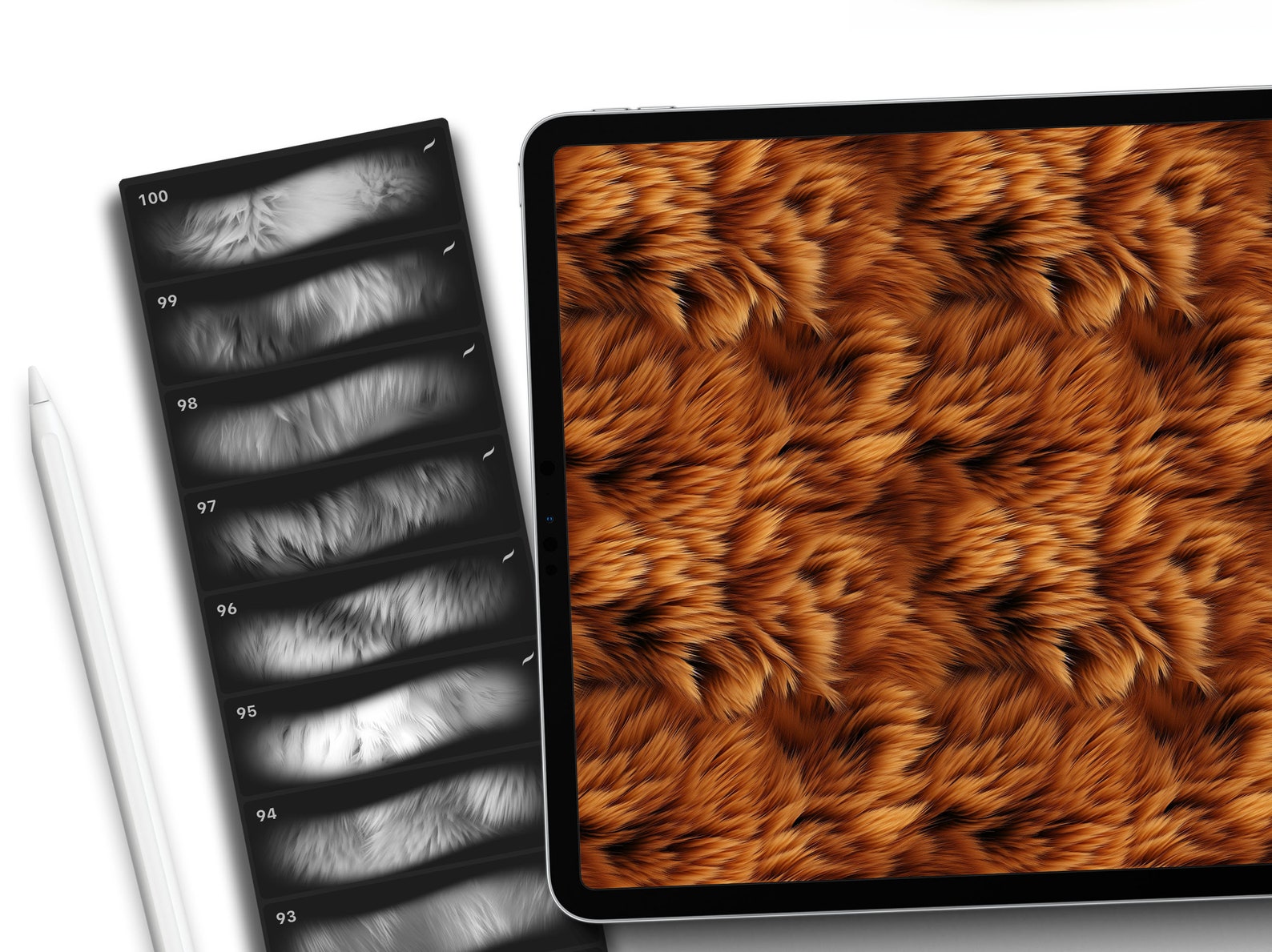100 Procreate Fur Textures, Animal Fur Brush, Digital Download - Etsy