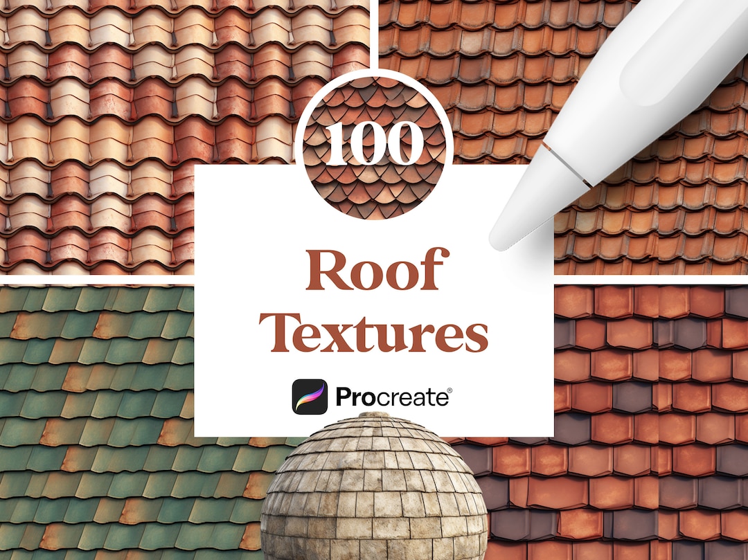 100 Roof Textures for Procreate, Digital Download - Etsy