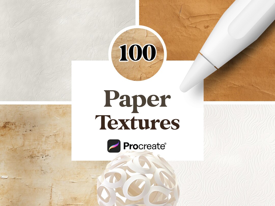 100 Paper Textures for Procreate, Seamless Papers Patterns for Digital ...