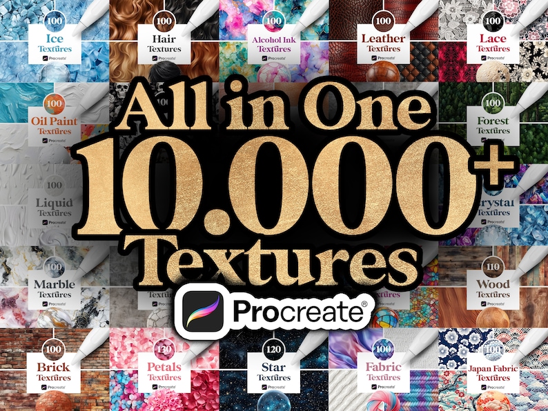 10,000 Textures for Procreate, Ultimate Texture Bundle - Etsy