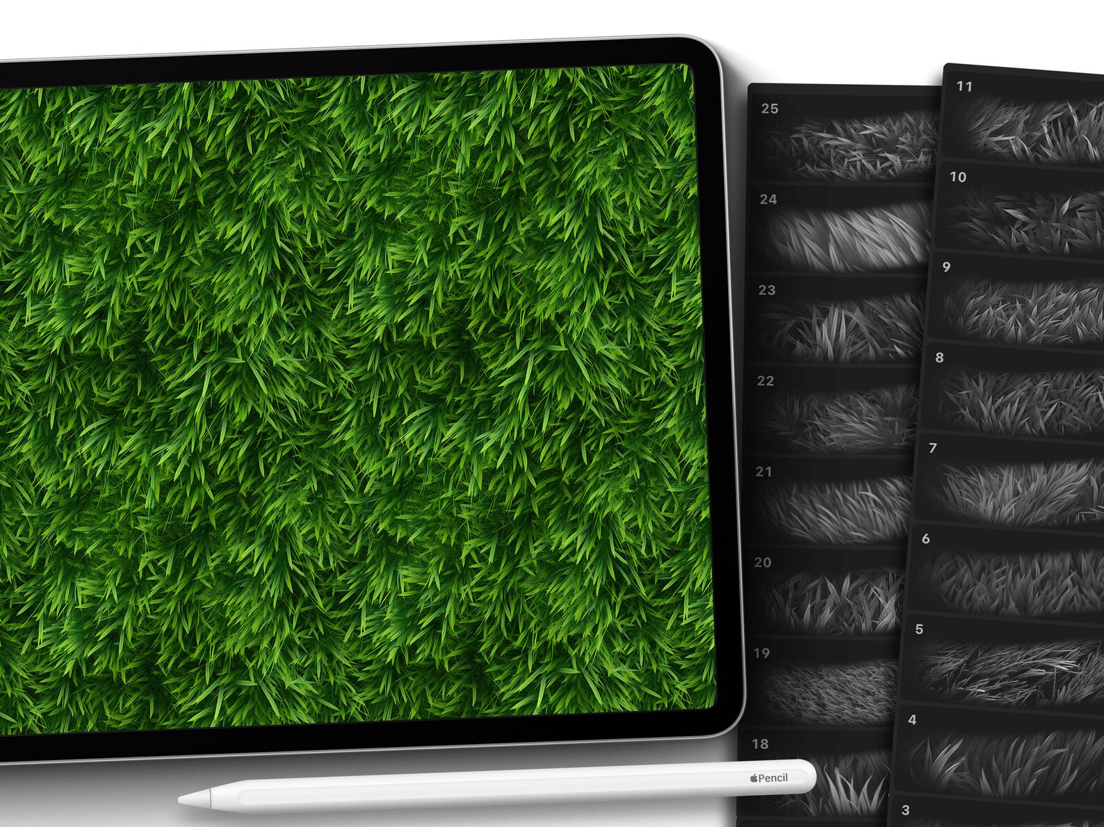 100 Grass Texture Brushes for Procreate: Seamless Realistic Textures ...