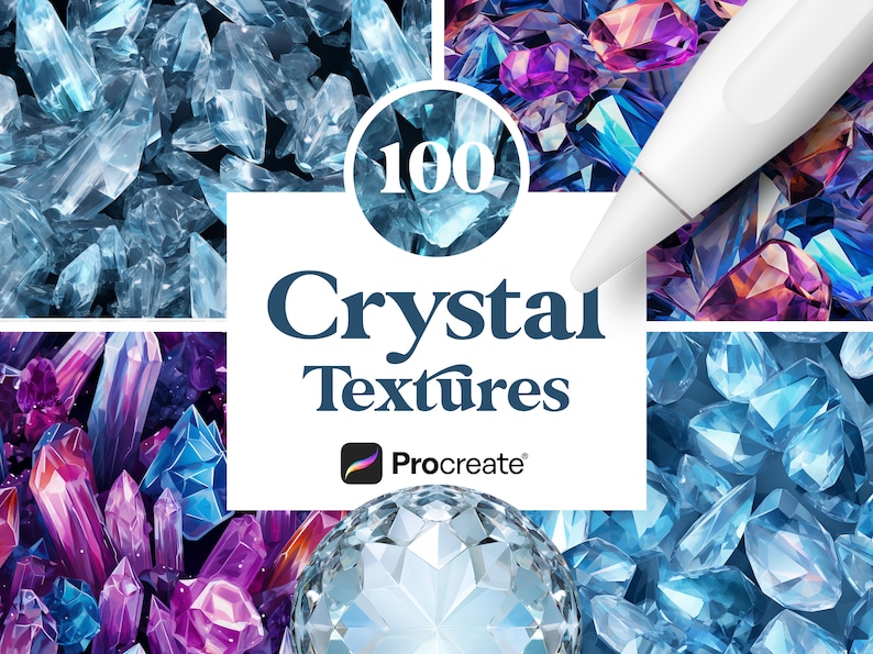 100 Procreate Crystal Textures, Quartz Crystal Brushes, Digital Download - Etsy
