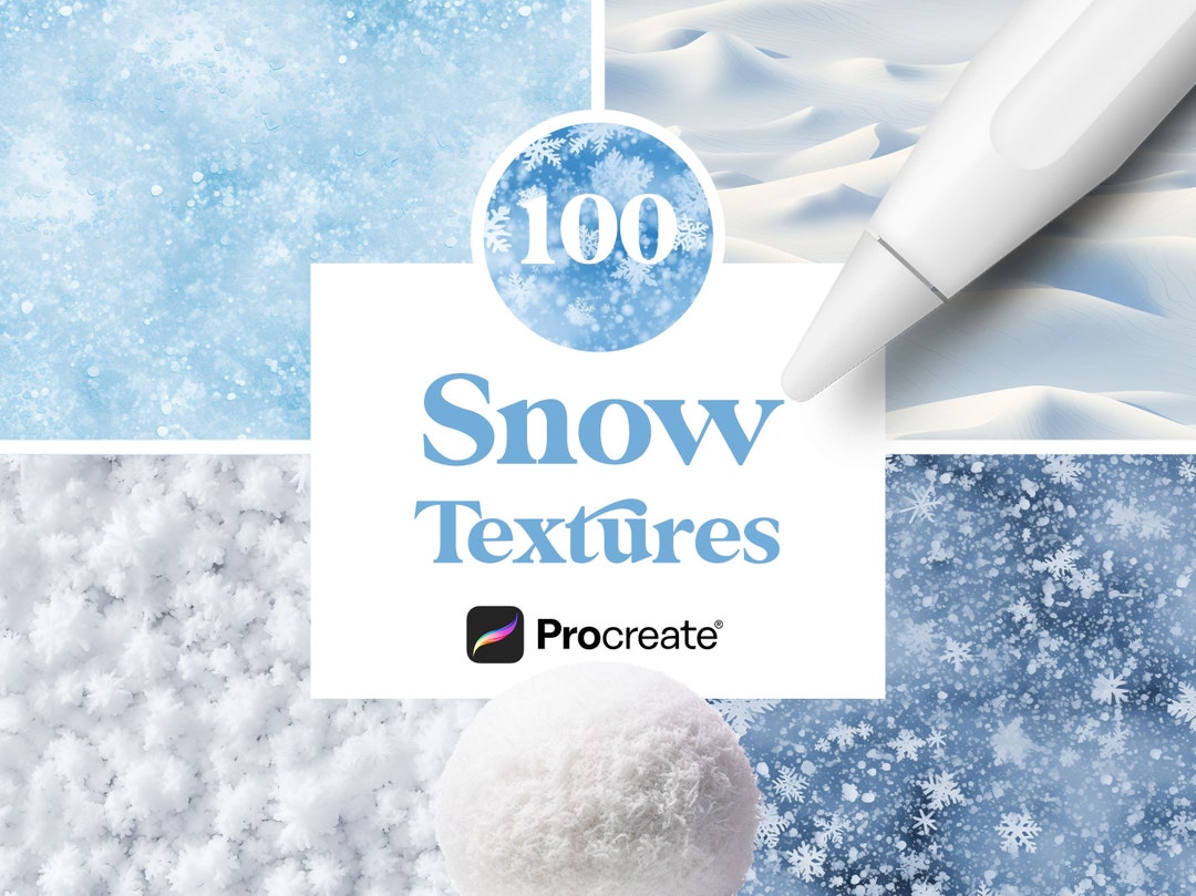 100 Procreate Snow Textures, Snow Dunes Brush, White Snow Brush ...