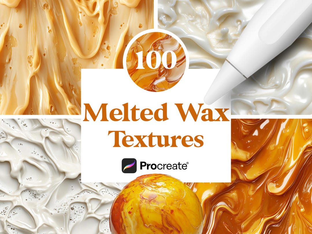 100 Melted Wax Textures for Procreate, Seamless Wax Patterns for ...