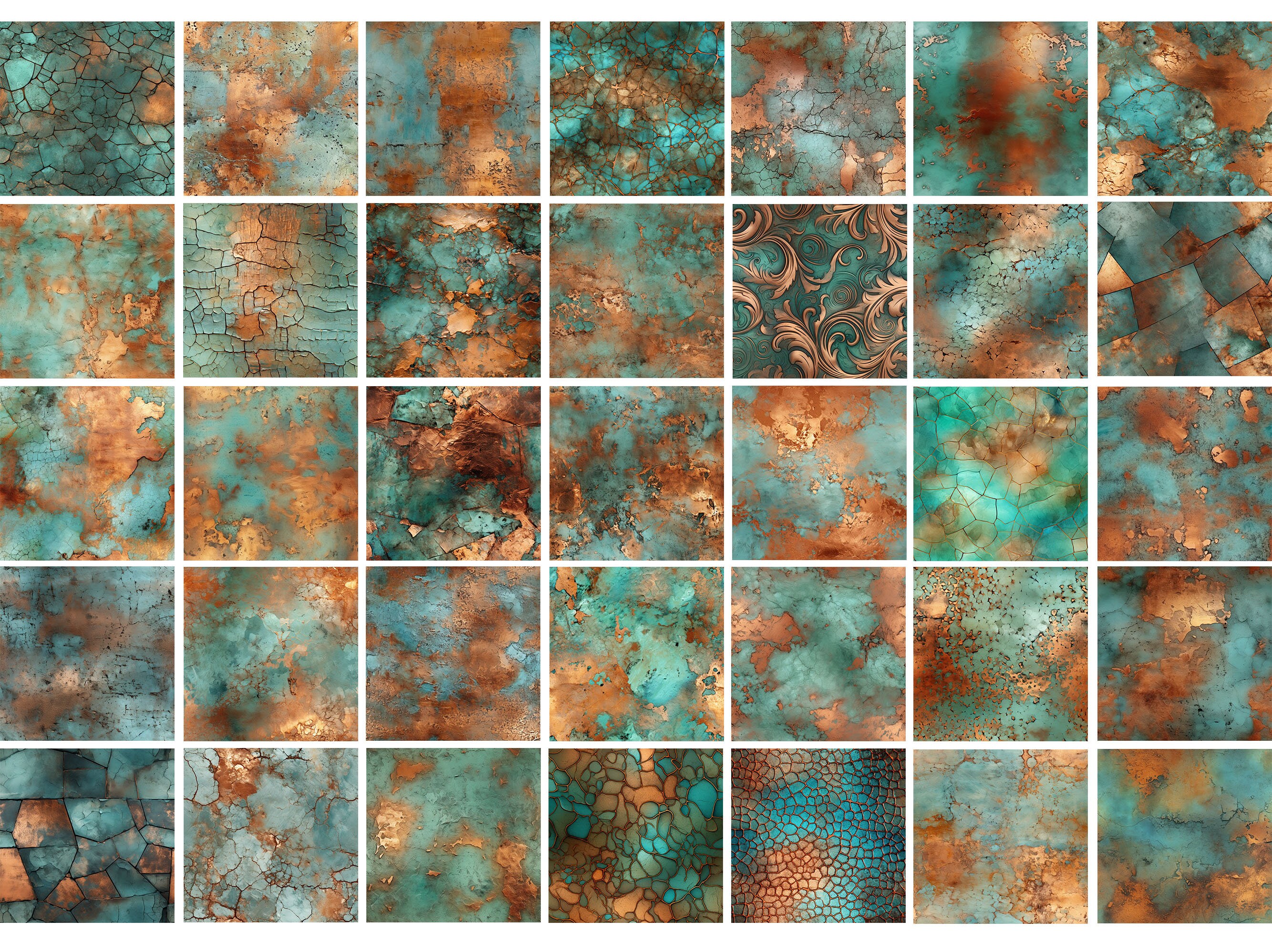 110 Copper Patina Textures for Procreate, Seamless Patterns - Etsy