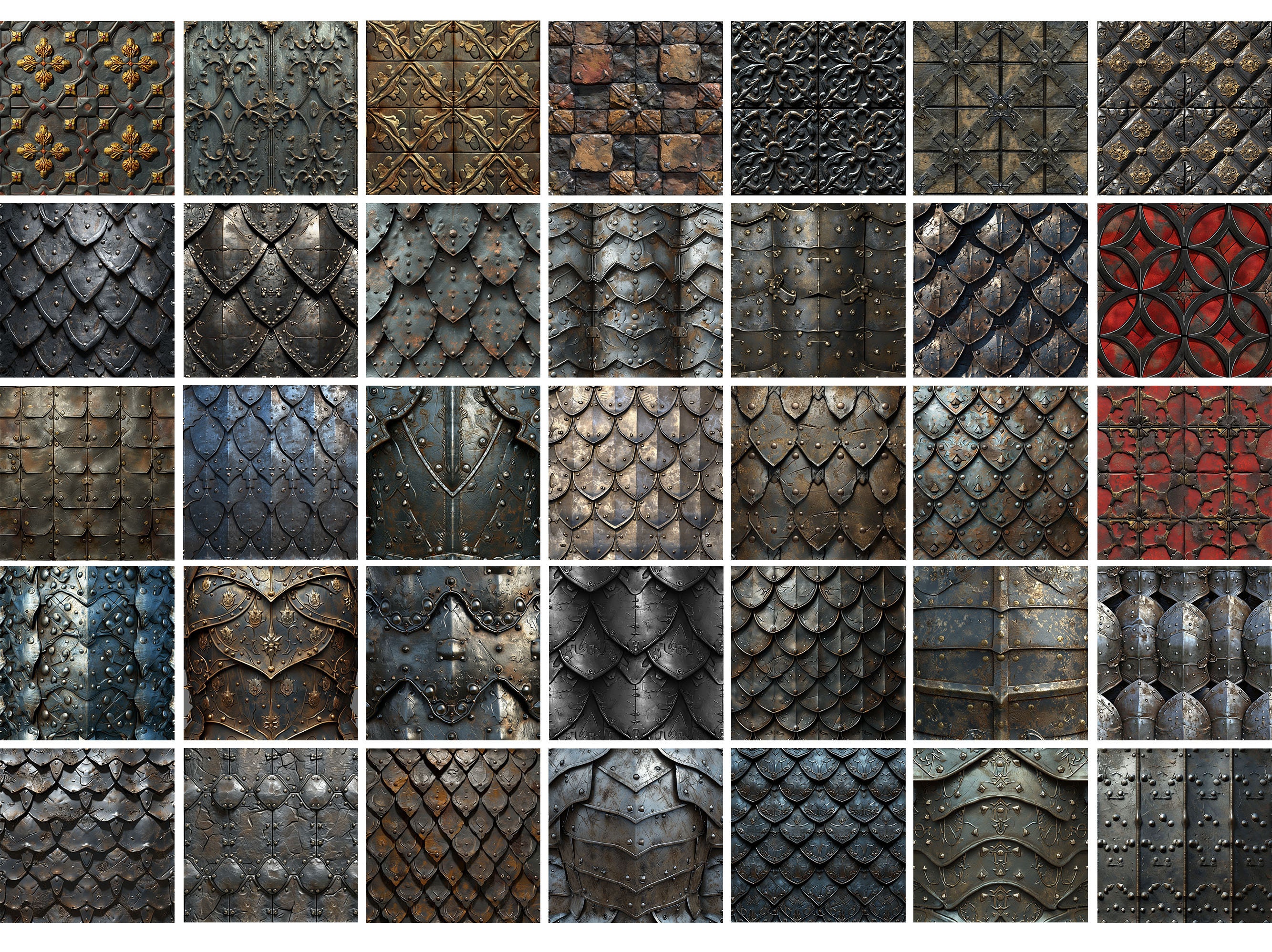 100 Procreate Medieval Armor Textures, Digital Download - Etsy