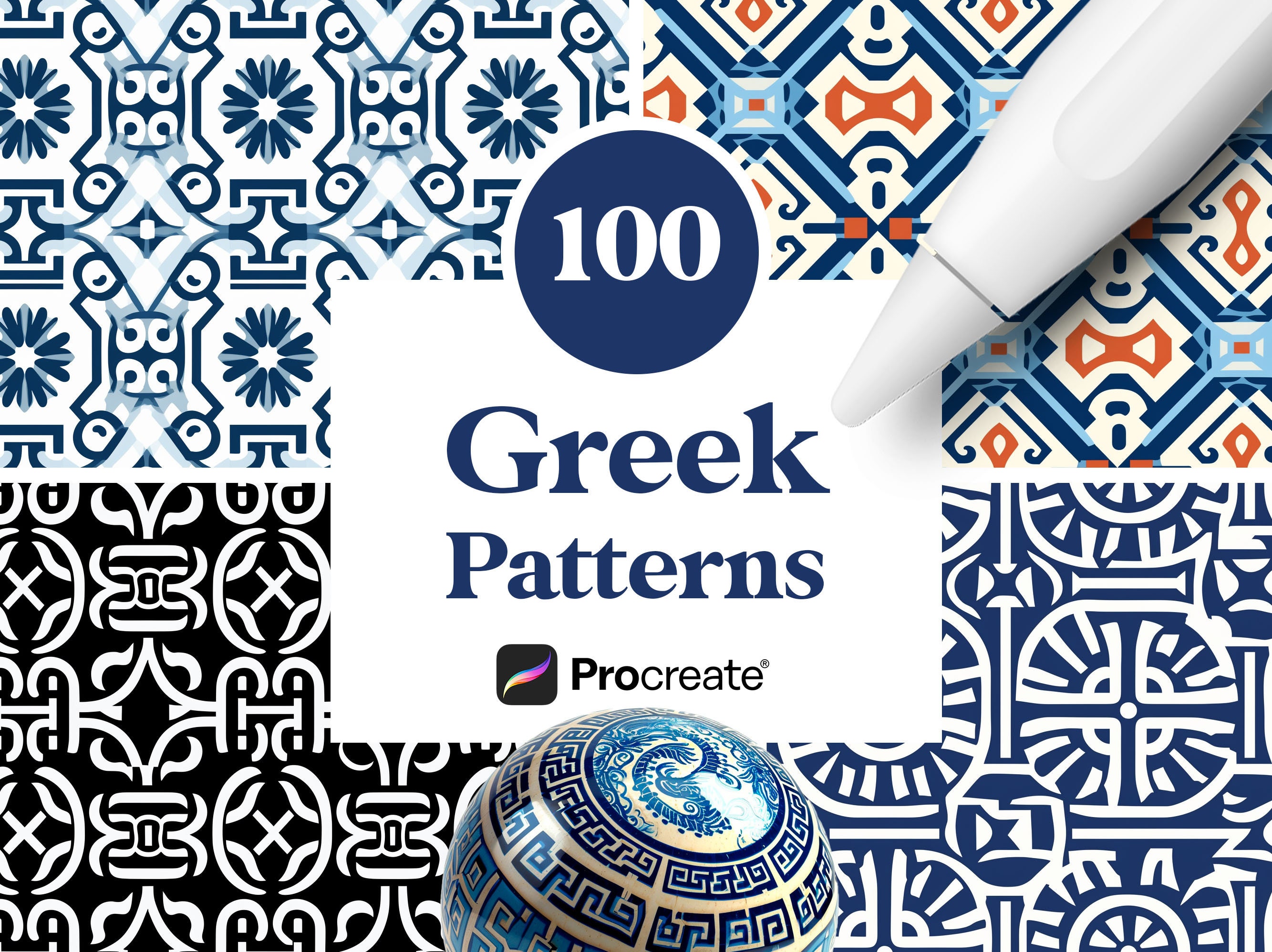 100 Procreate Greek Pattern Textures, Digital Download - Etsy