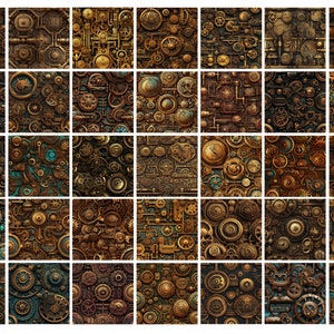 110 Steampunk Textures for Procreate, Seamless Patterns - Etsy