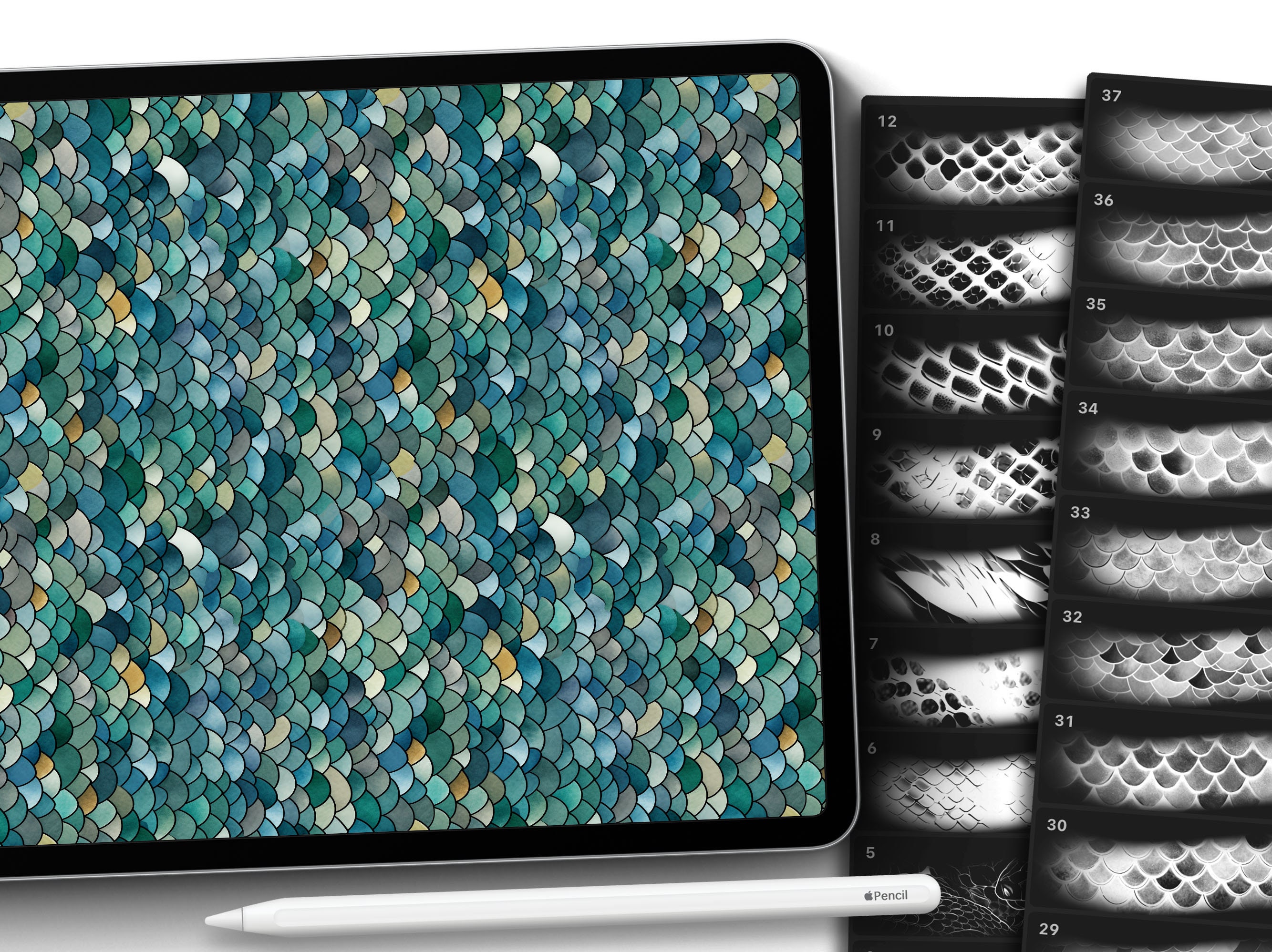 100 Procreate Snake Textures, Snake Scales Brushes - Etsy