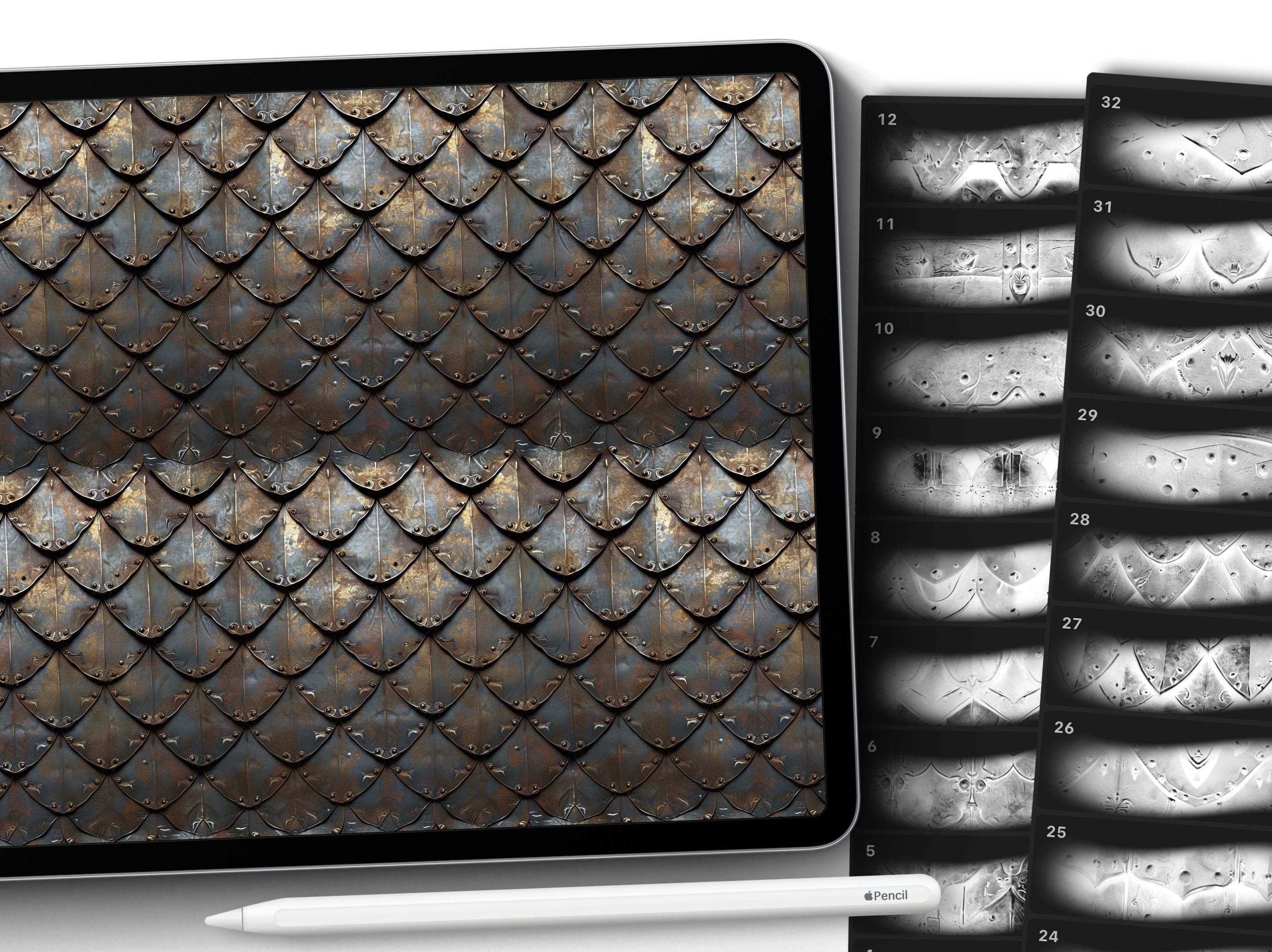 100 Procreate Medieval Armor Textures, Digital Download - Etsy