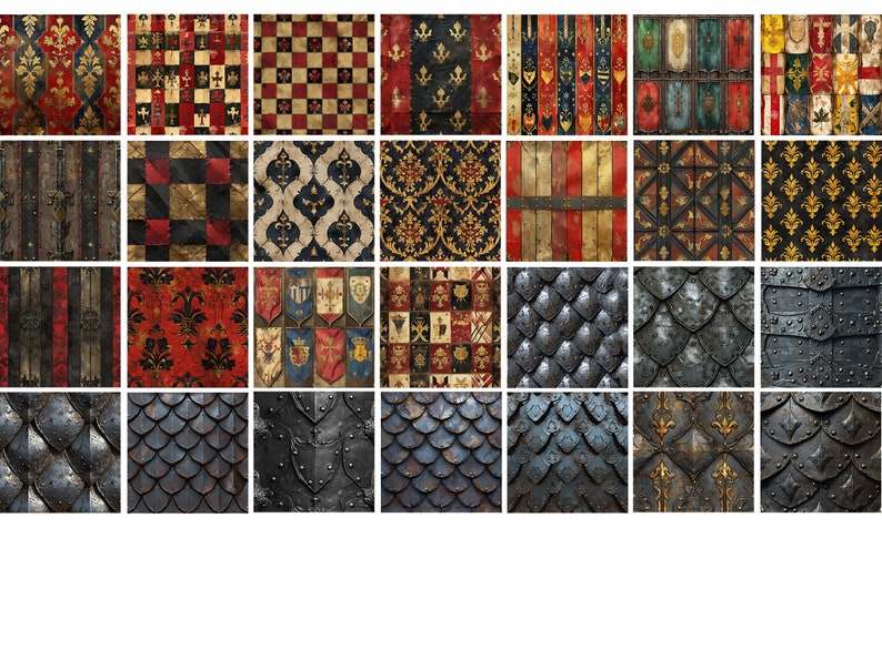 100 Procreate Medieval Textures, Armor, Castles, Banners and Fabric ...