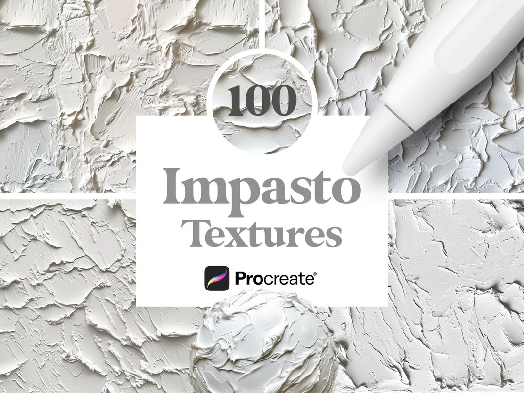 100 Procreate Impasto Textures, Impasto Color, Oil Paintbrush, Digital ...