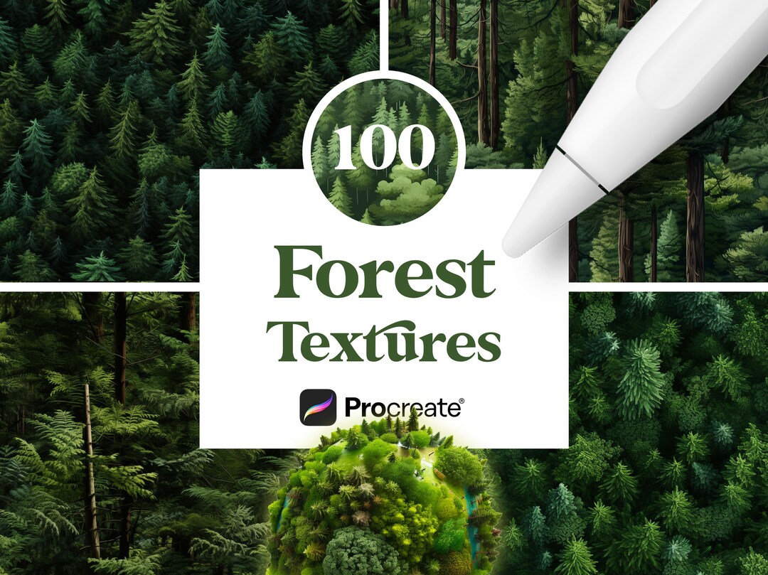 100 Procreate Forest Textures, Treetops Brushes for Procreate, Digital Download - Etsy