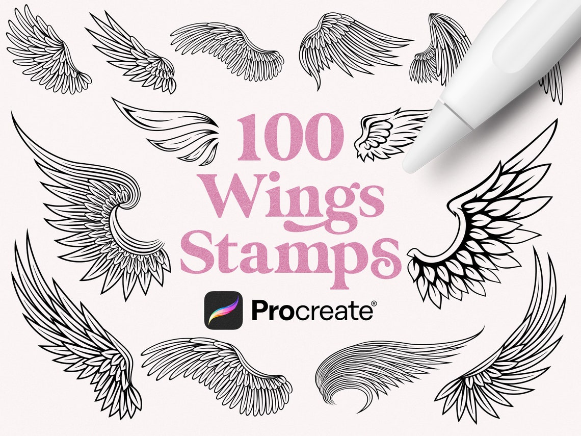 Procreate Wing Stamps Angel Wings Procreate Stamps - Etsy