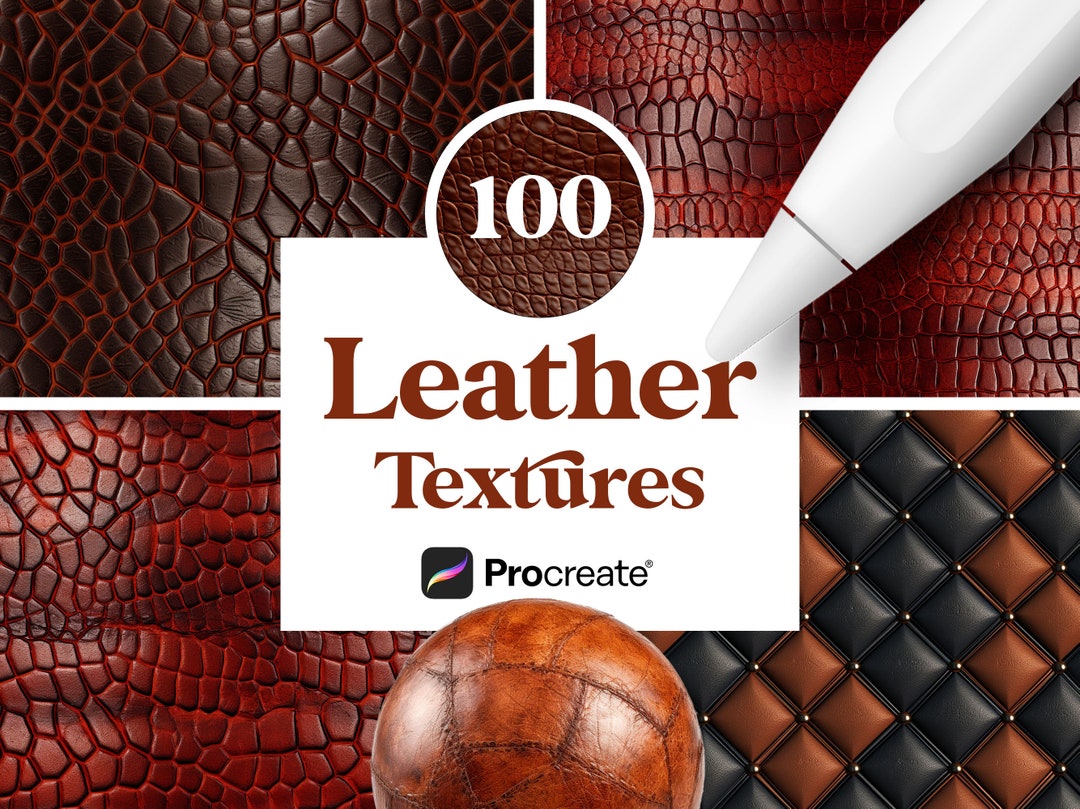 100 Procreate Leather Textures, Quilted Leather Brushes - Etsy