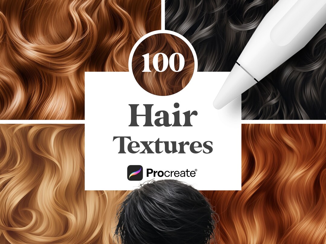 100 Procreate Hair Textures, Digital Download - Etsy