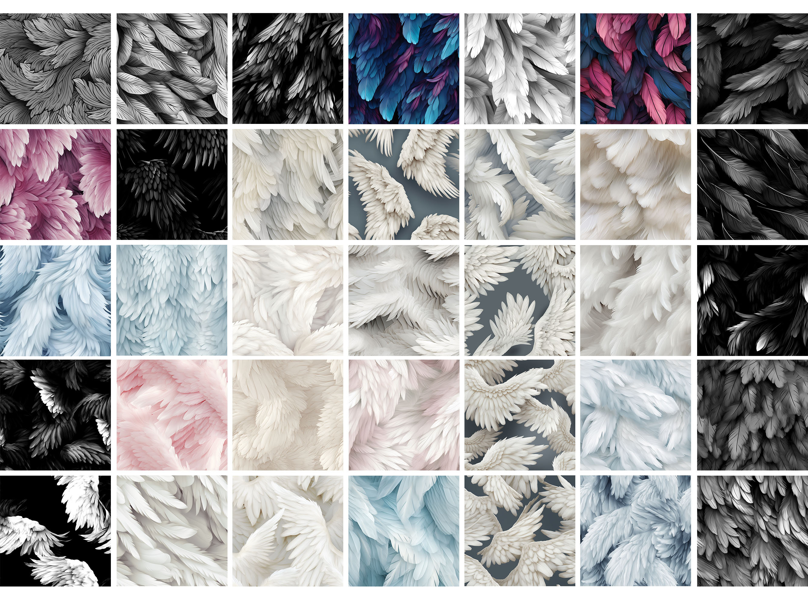 100 Procreate Wing Textures, Angel Wings Seamless Brushes - Etsy