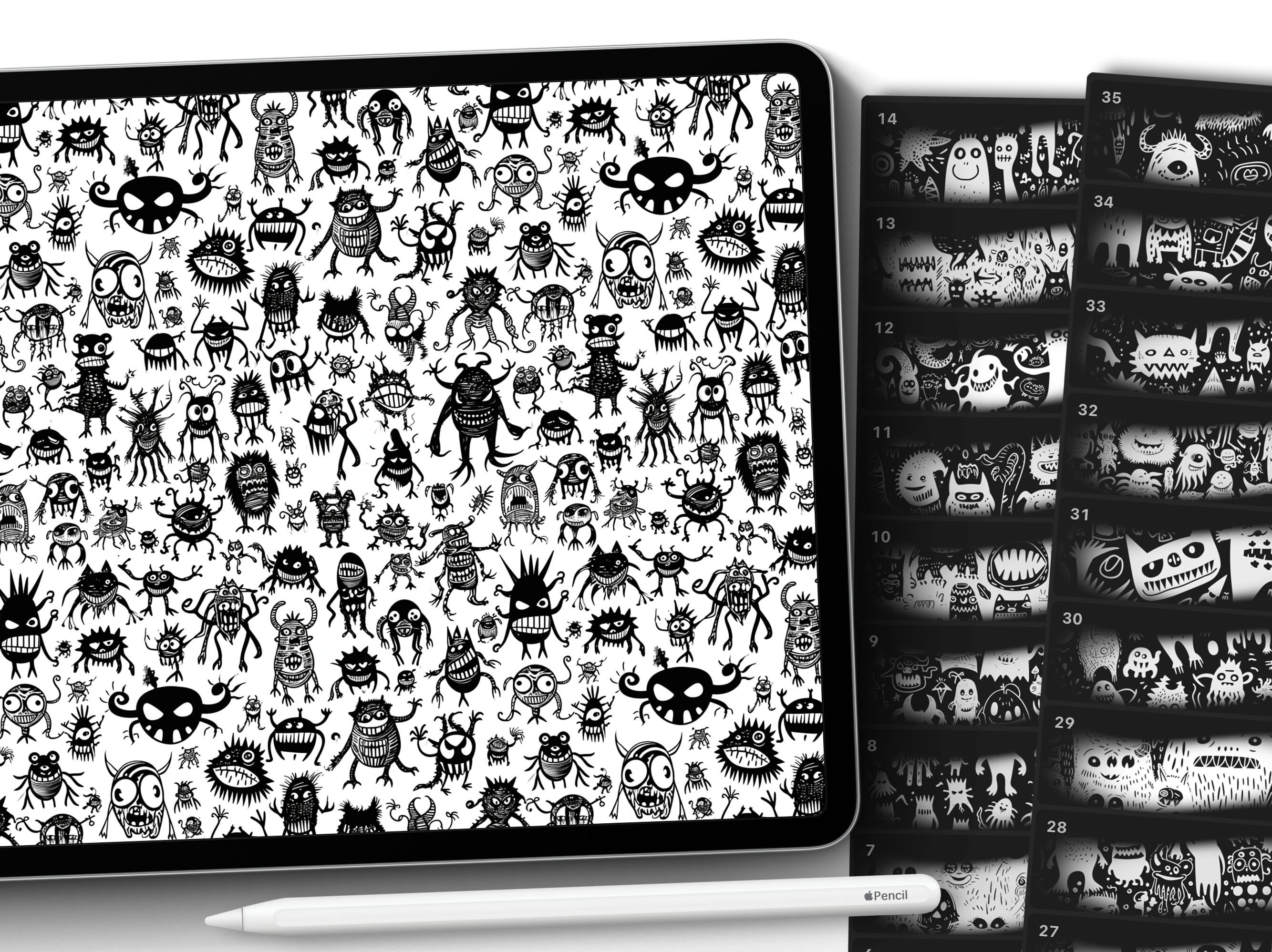 100 Monster Patterns for Procreate, Digital Download - Etsy