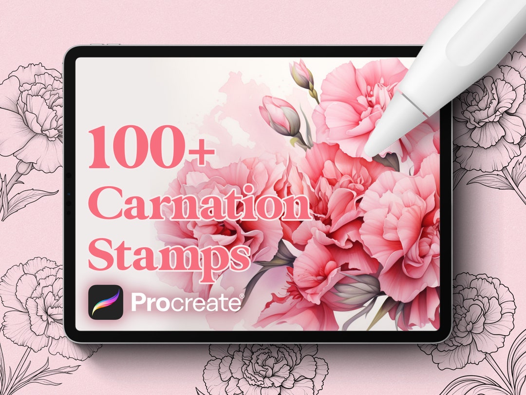 100+ Carnation Stamps Brushes for Procreate, Instant Digital Download ...