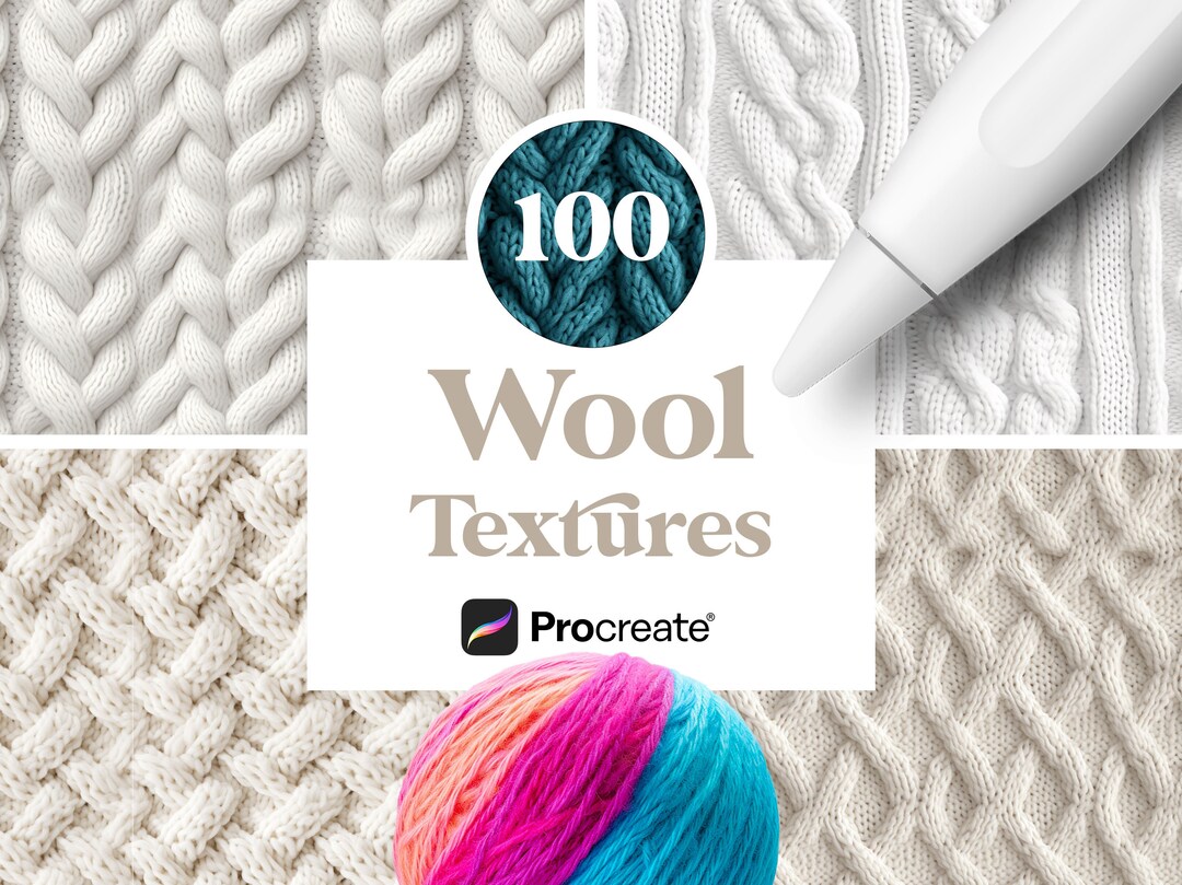 100 Procreate Wool Textures, Sweater Seamless Brushes - Etsy