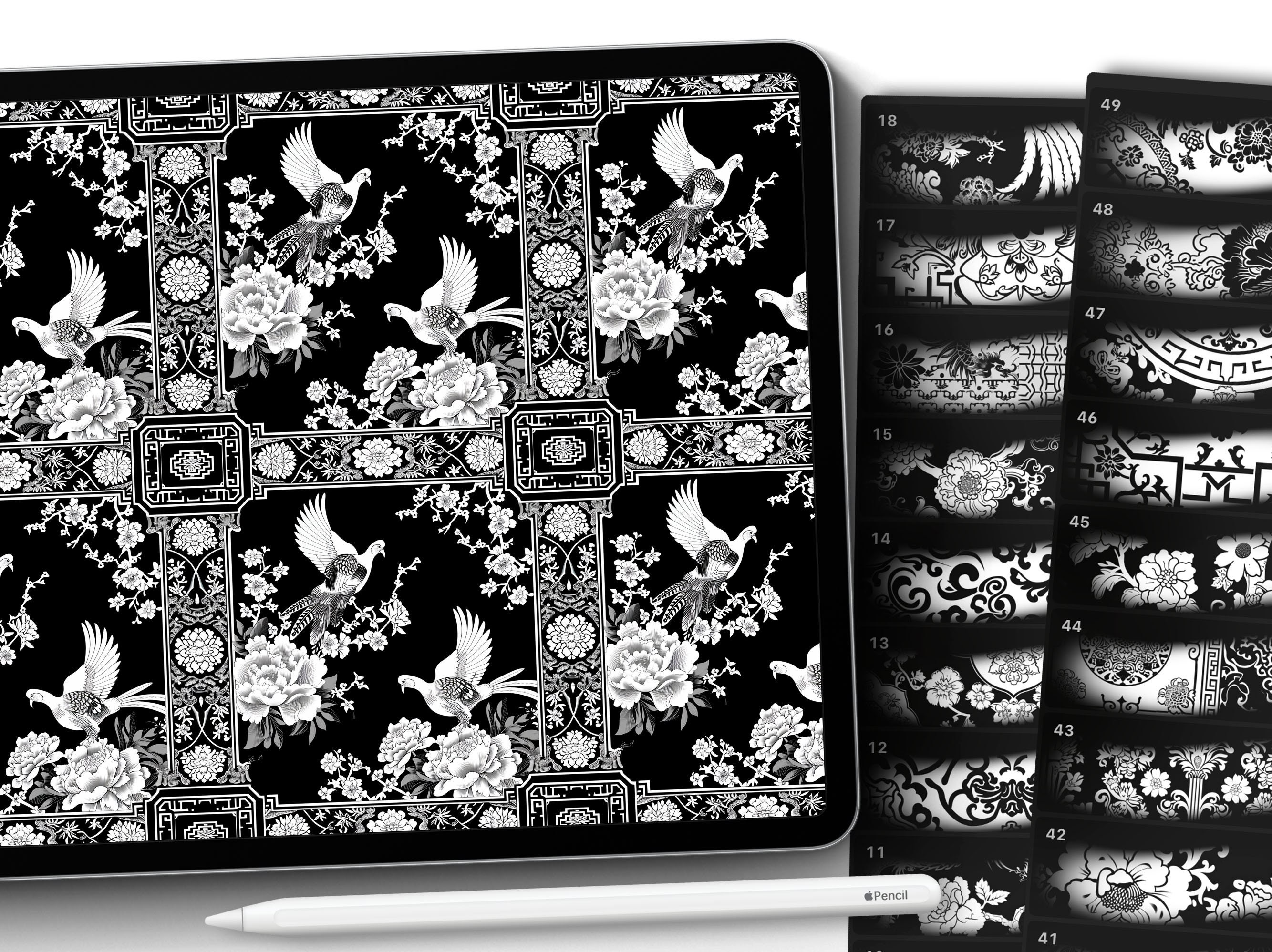 110 Chinese Patterns for Procreate, Lunar New Year Seamless Patterns - Etsy