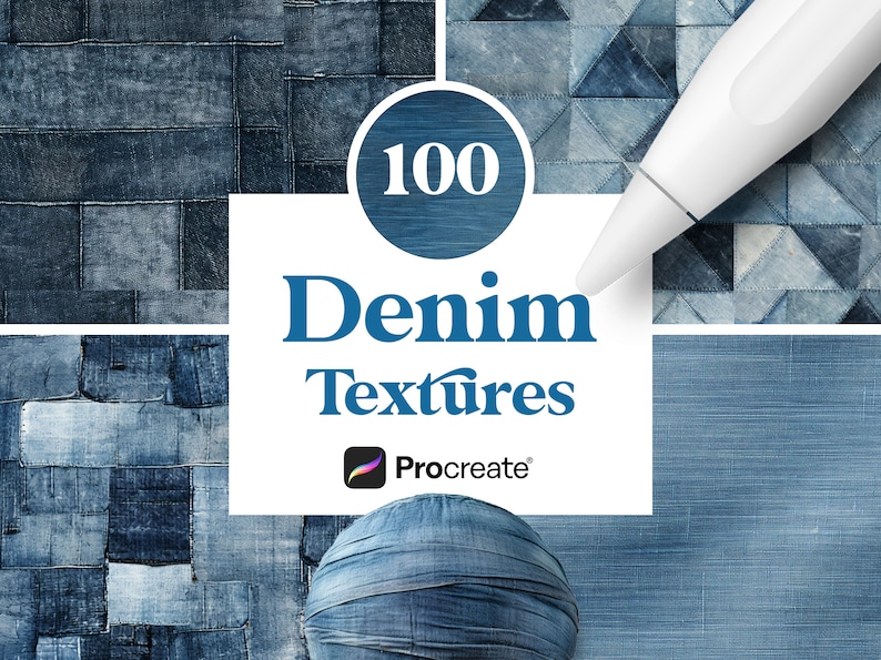 100 Denim Procreate Textures, Jeans Brush, Digital Download - Etsy