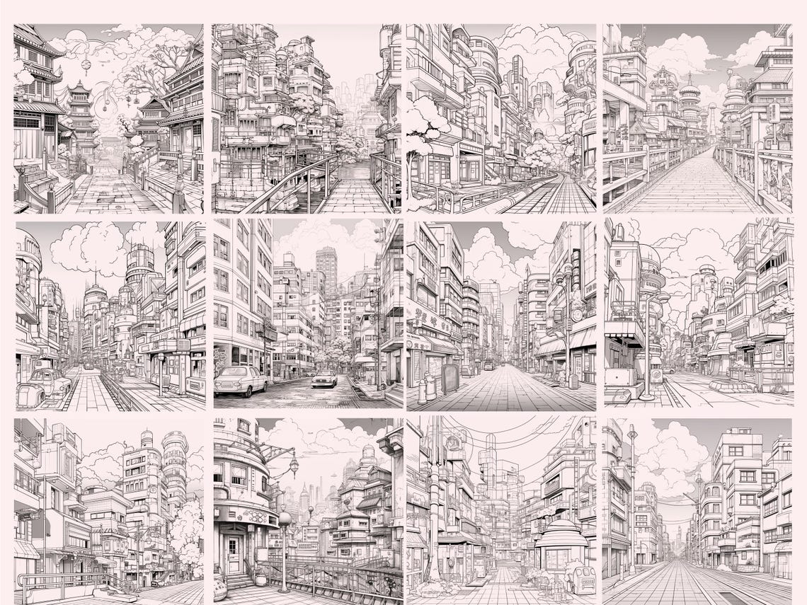 100 Manga Background Stamps for Procreate Clothes Brushes | Anime ...