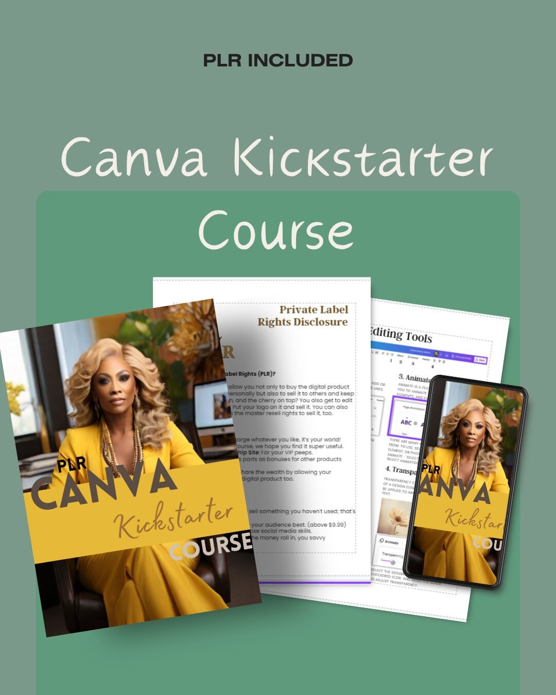 Canva Kickstarter Course for Beginners | PLR Course | Learn Canva Design | Digital Marketing ...