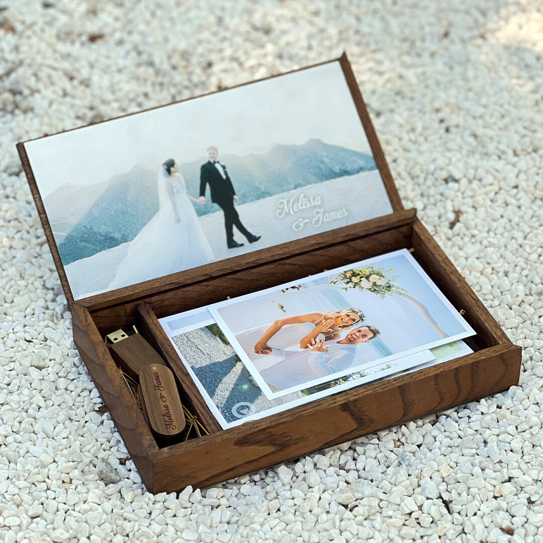 Wooden Box for 4x6 Photo, USB Flash Drive, Personalise Wood Box ...