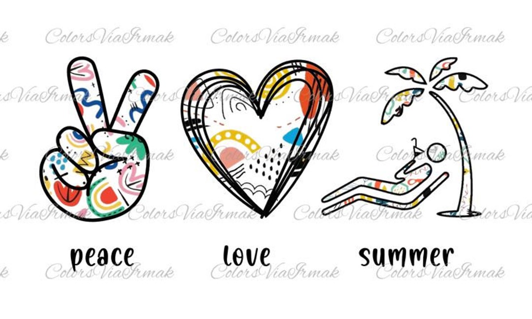 Peace Love Summer PNG, Peace Love Summer Sublimations, Tie Dye Color ...