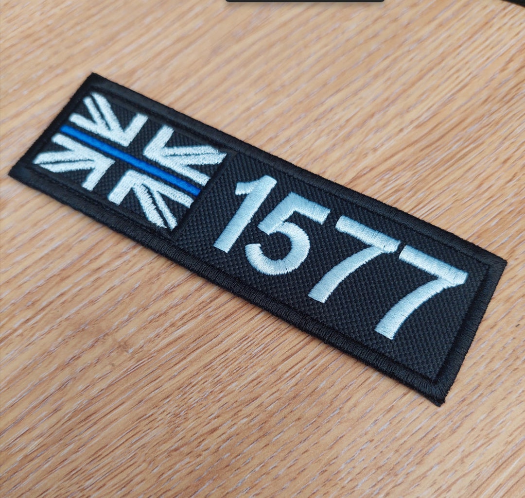 Personalised Police Patches, ID Identifier 130 X 40mm Rank, Thin Blue ...