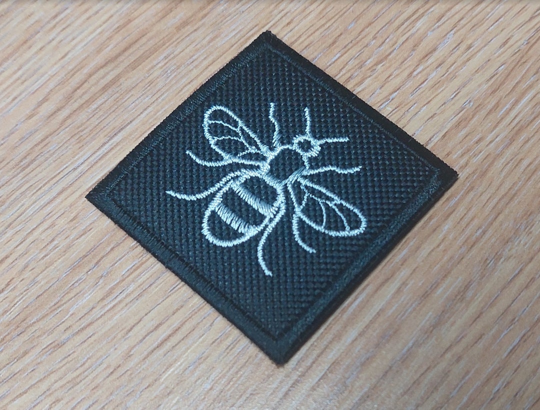 Embroidered Monotone Manchester Bee Velcro Backed Patch 51 X 51 Mm - Etsy