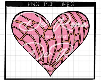 Heart Shaped Pan Dulce Concha SVG Files Chocolate Design - Etsy