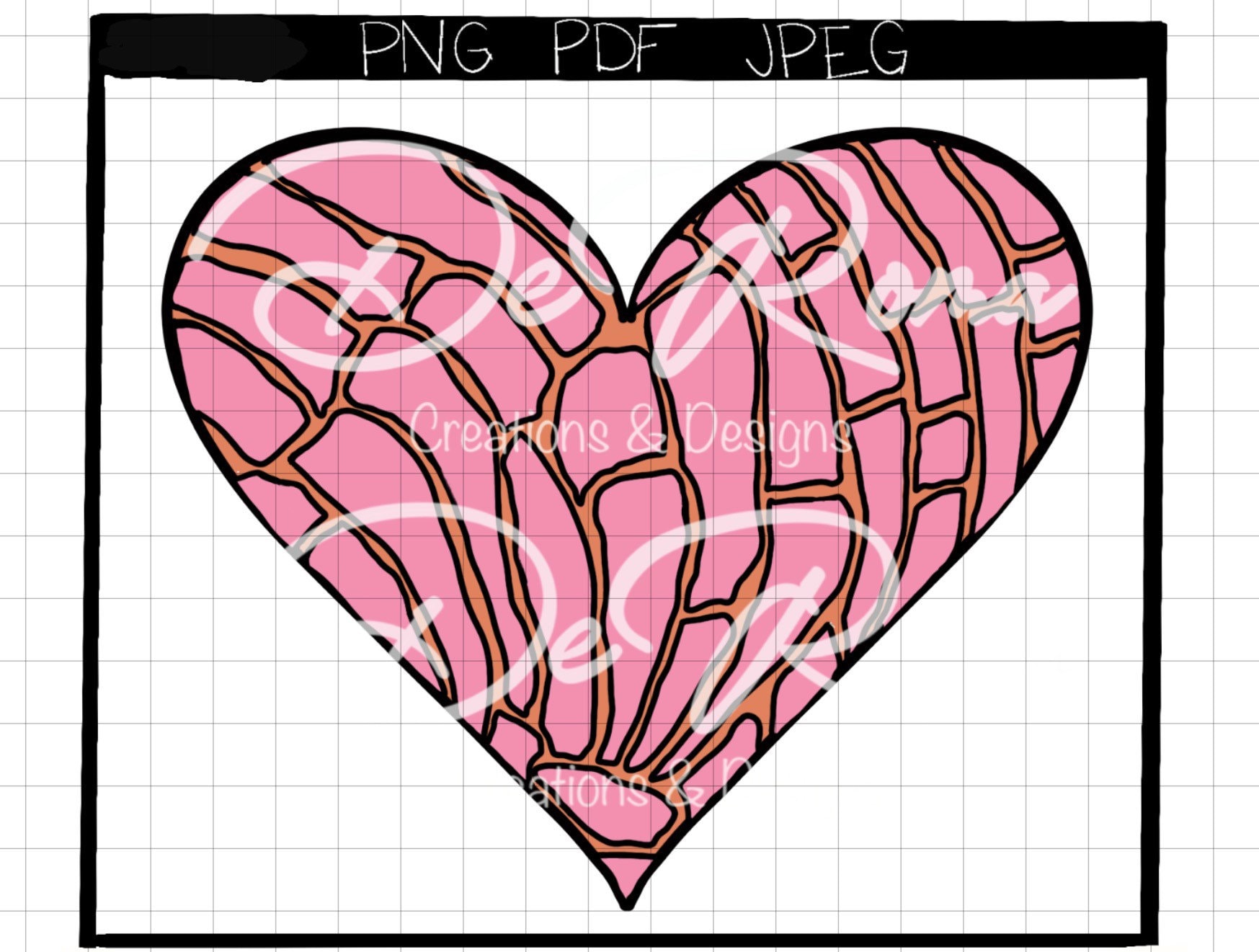 Corazón De Concha, Sweet Bread, (PNG, PDF, Jpeg), Digital File, Instant ...