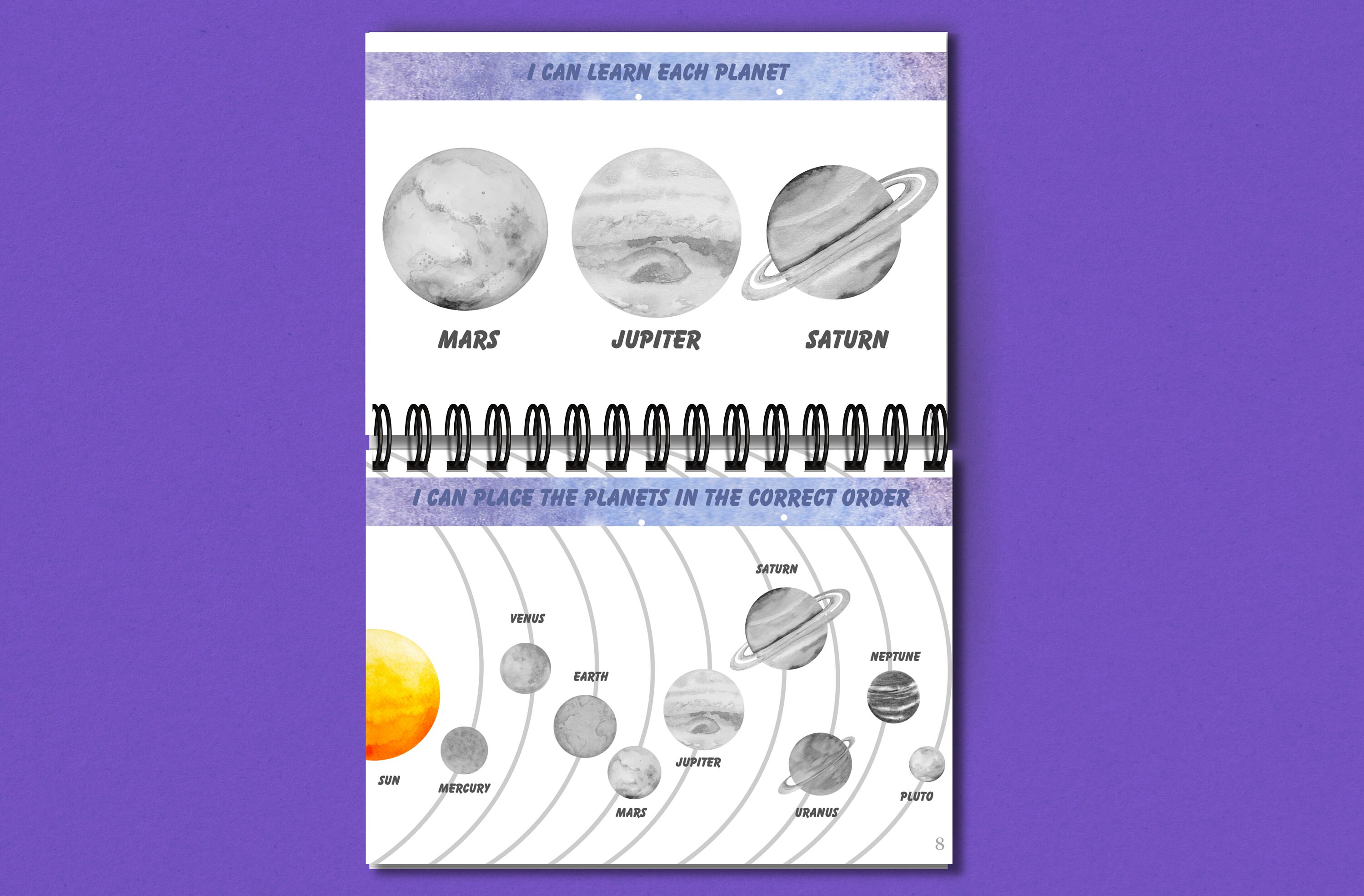 Space Busy Book Printable Solar System Learning Binder Toddler Quiet ...