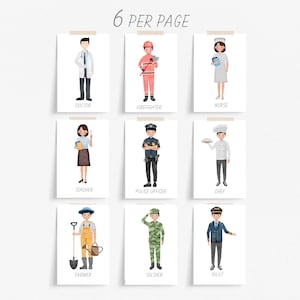 24 Montessori Cards Pdf Flash Cards for Kids Professions Flashcards ...