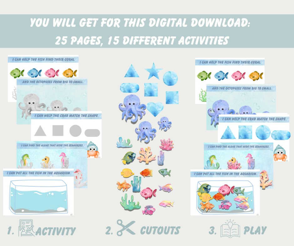 Busy Book Printable Montessori Preschool Kids Toddler Learning Binder ...