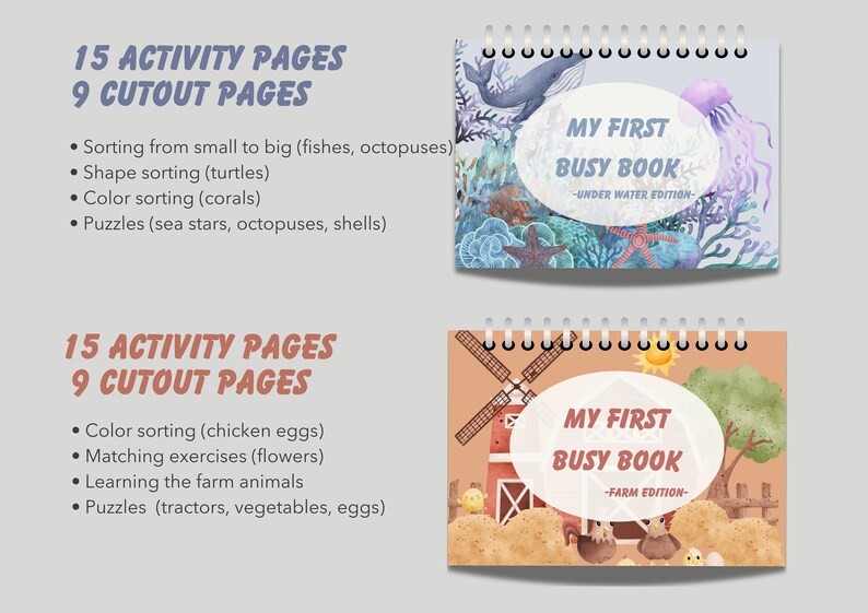 Montessori Busy Book Bundle Printable Activities for Preschool, Digital ...