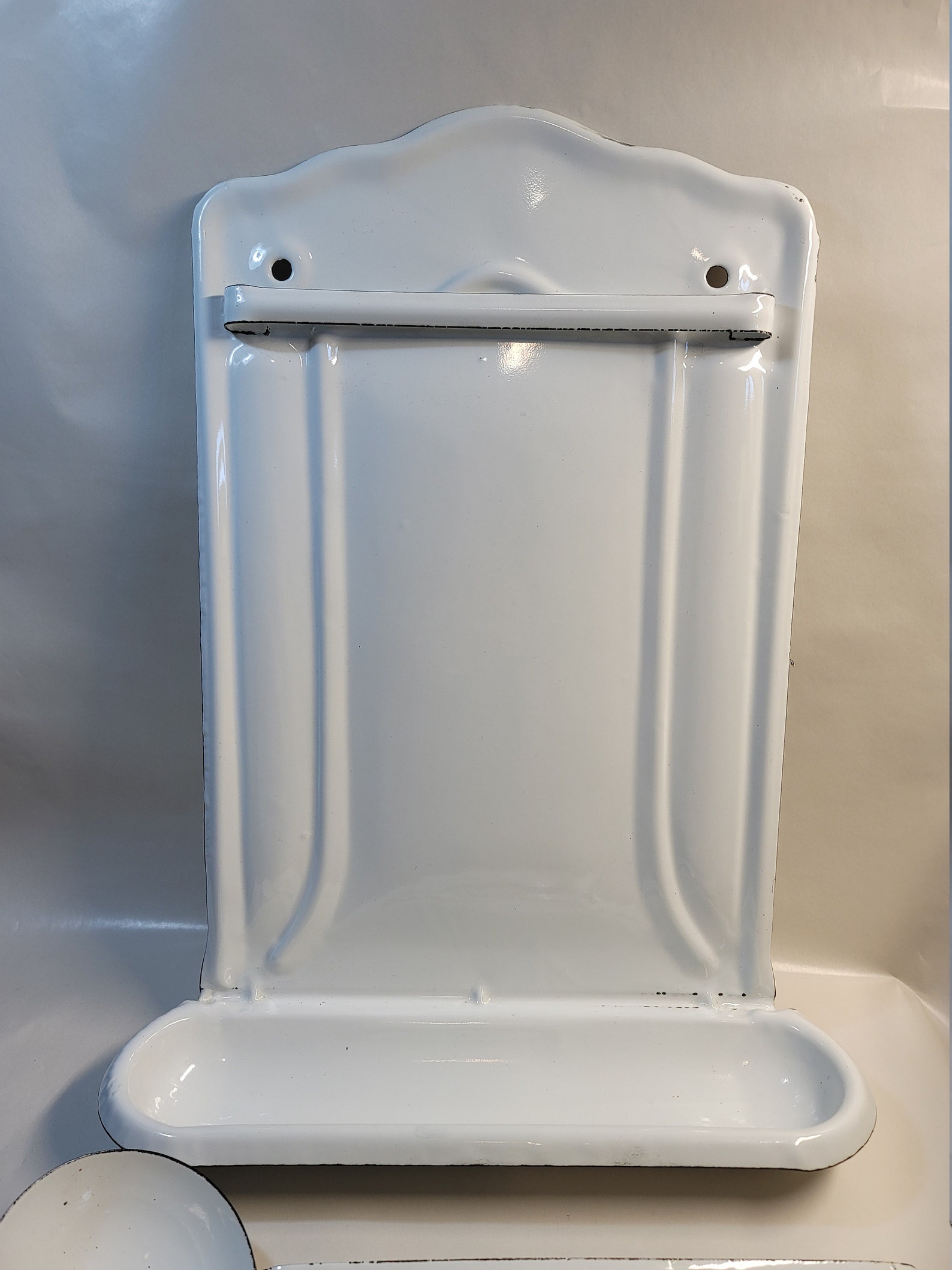 Vintage Kitchen Decor, Vintage Enamelware Kitchen Utensil Rack, French ...