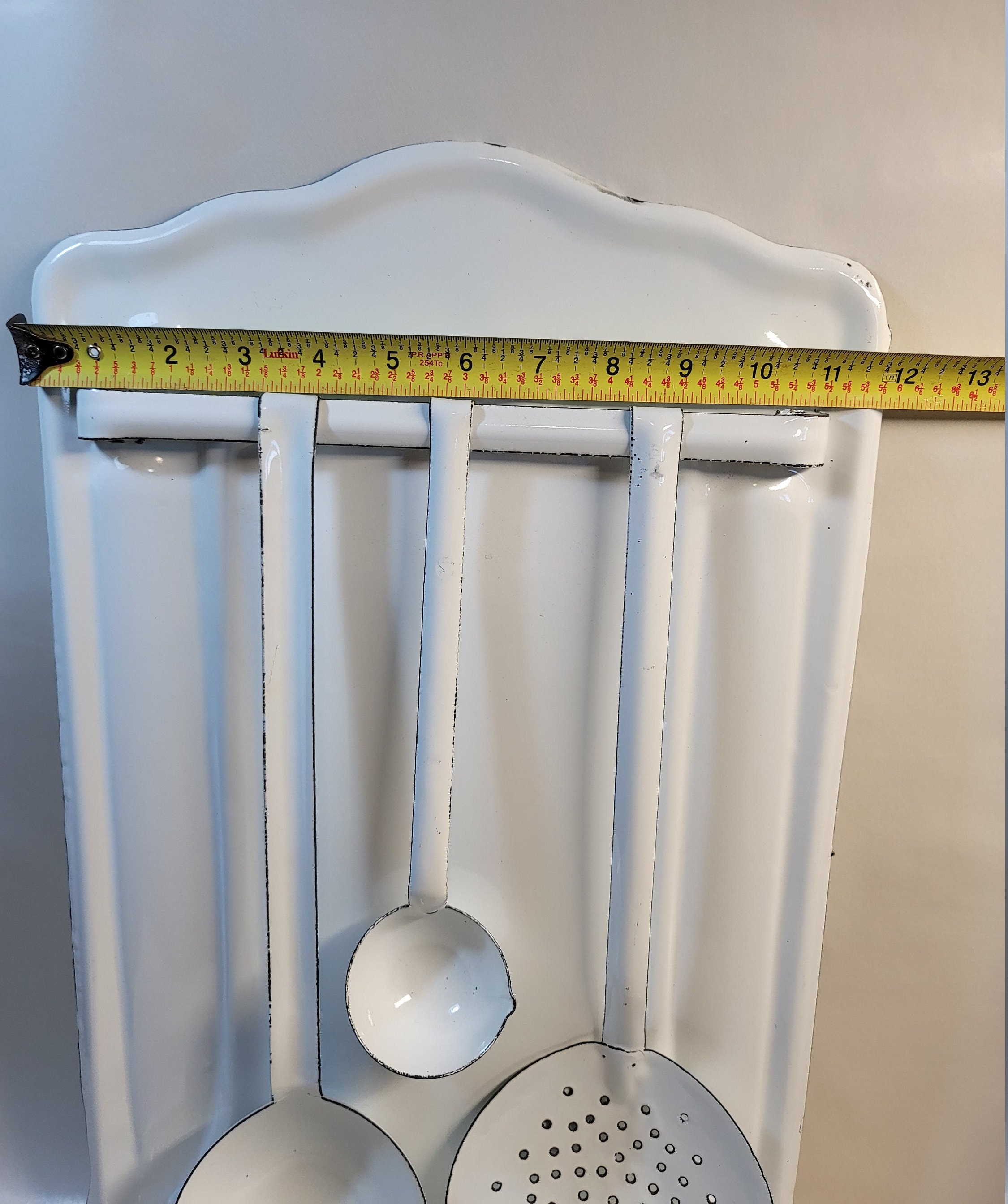 Vintage Kitchen Decor, Vintage Enamelware Kitchen Utensil Rack, French ...