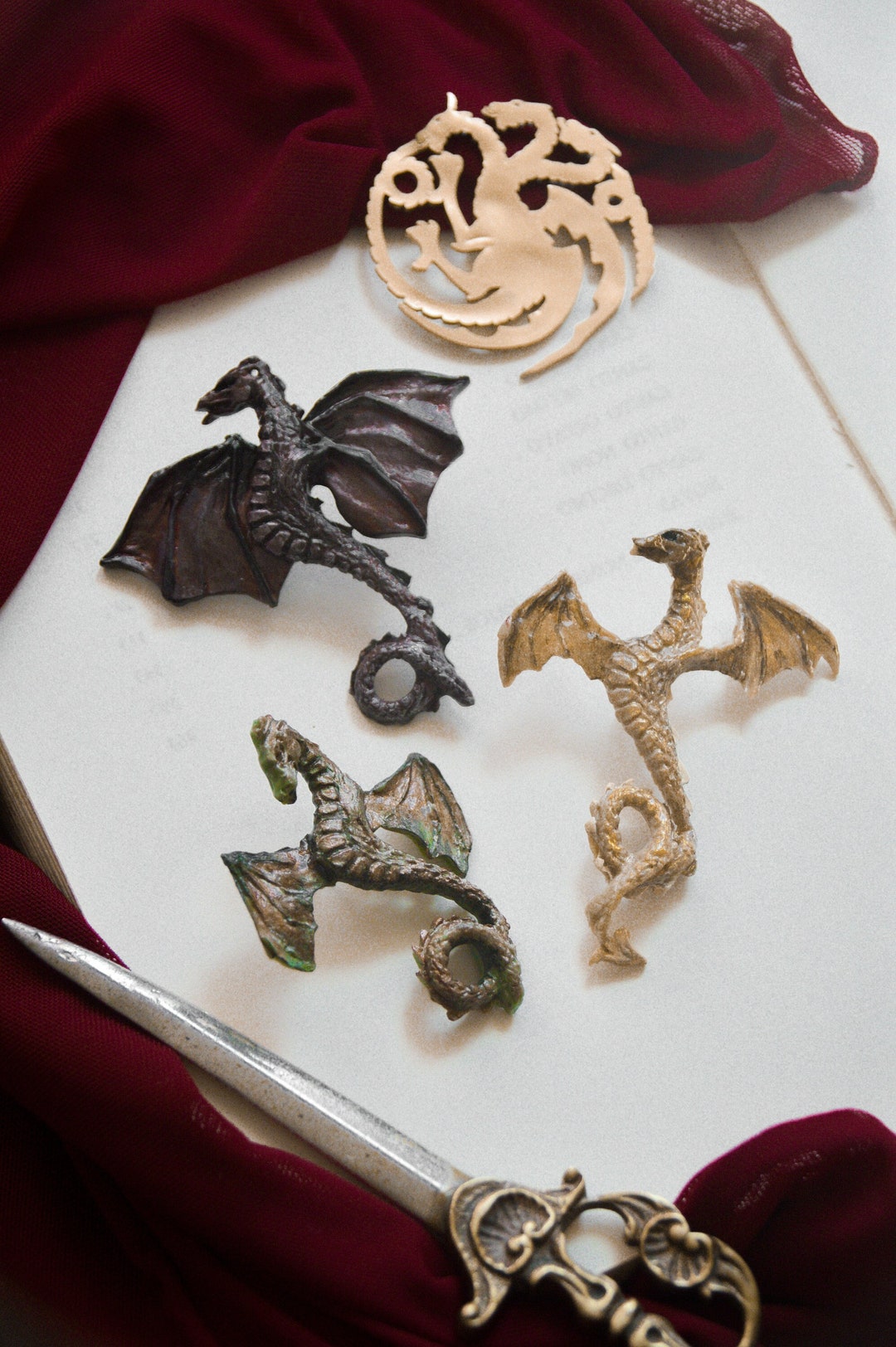 Clay Dragon Pin Handmade Targaryen Inspired Brooch Daenerys Targaryen ...
