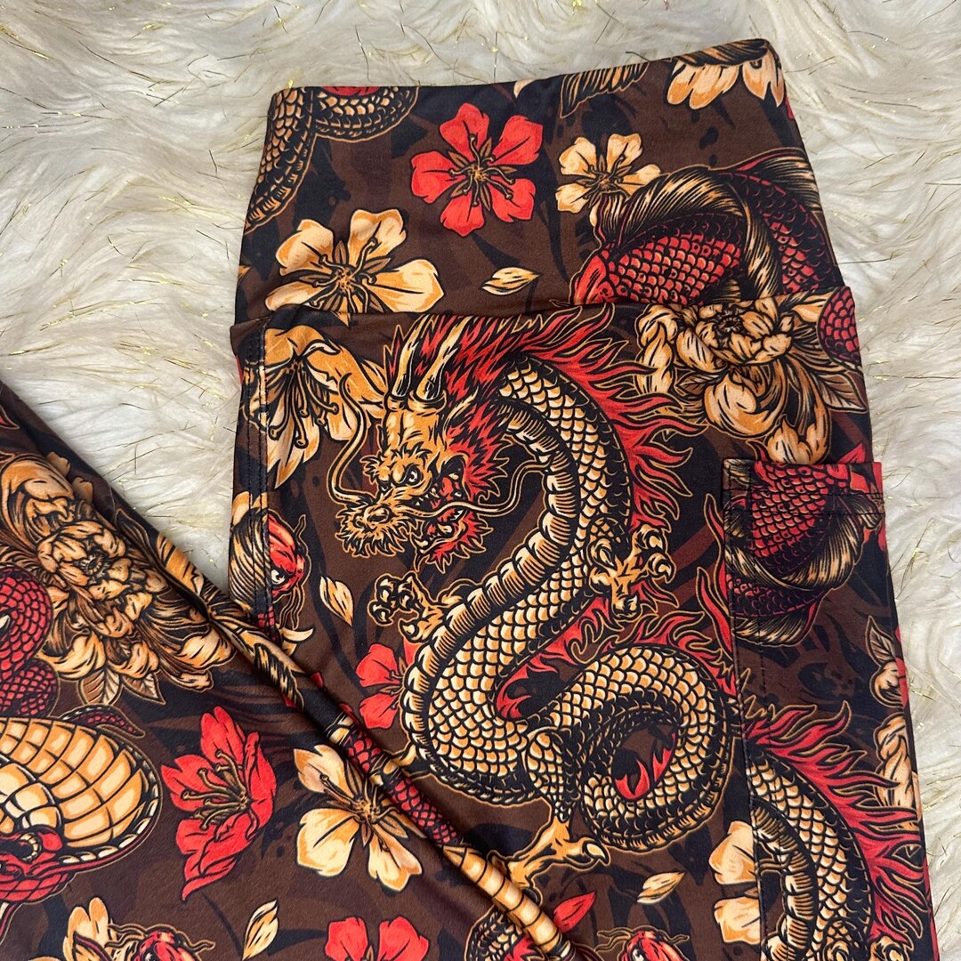 Women’s Dragon Clothing. Women’s Dragon Leggings, Pocket Leggings ...