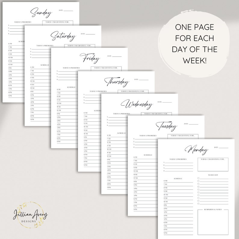 Daily, Weekly, Monthly Planner Bundle, Printable and Digital Planner ...